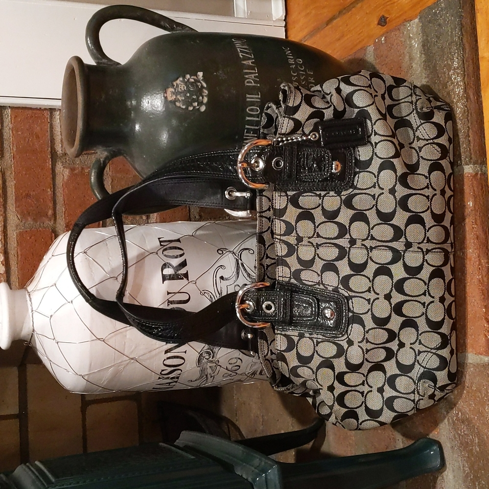 Coach Soho Pleated Tote Signature Shoulder Bag - Gem